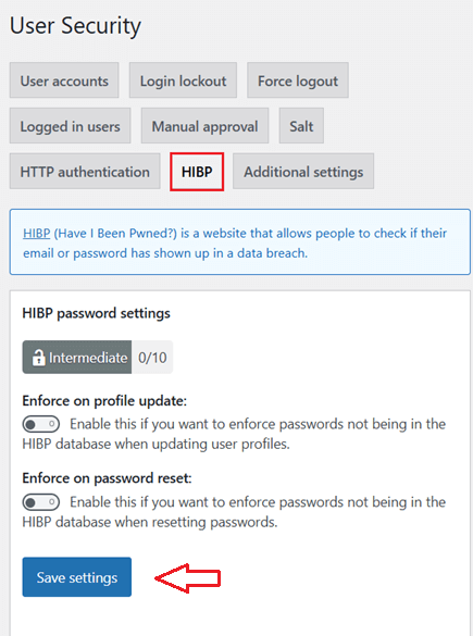 AIOS Plugin User Security Settings | Mbrsolution